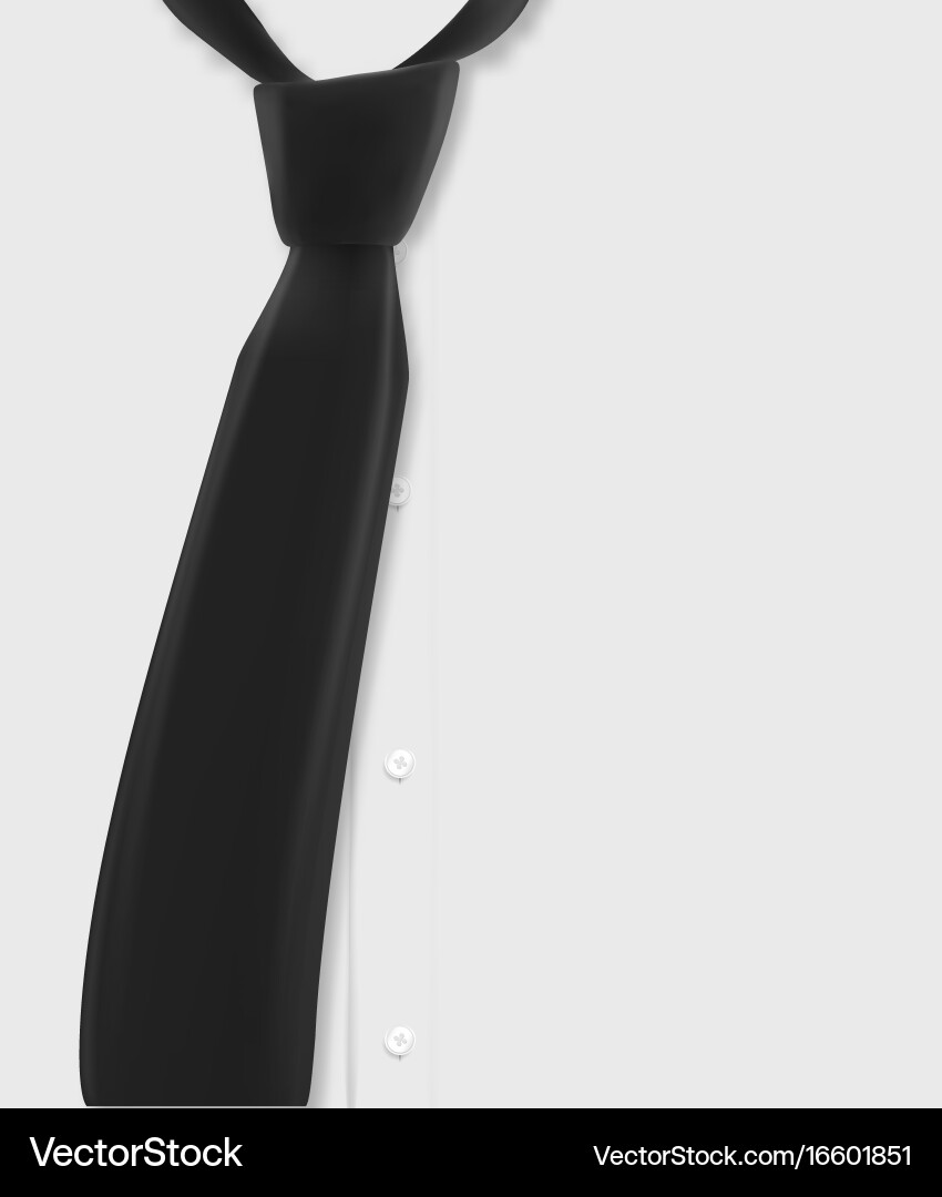 White shirt mockup realistic with black tie Vector Image