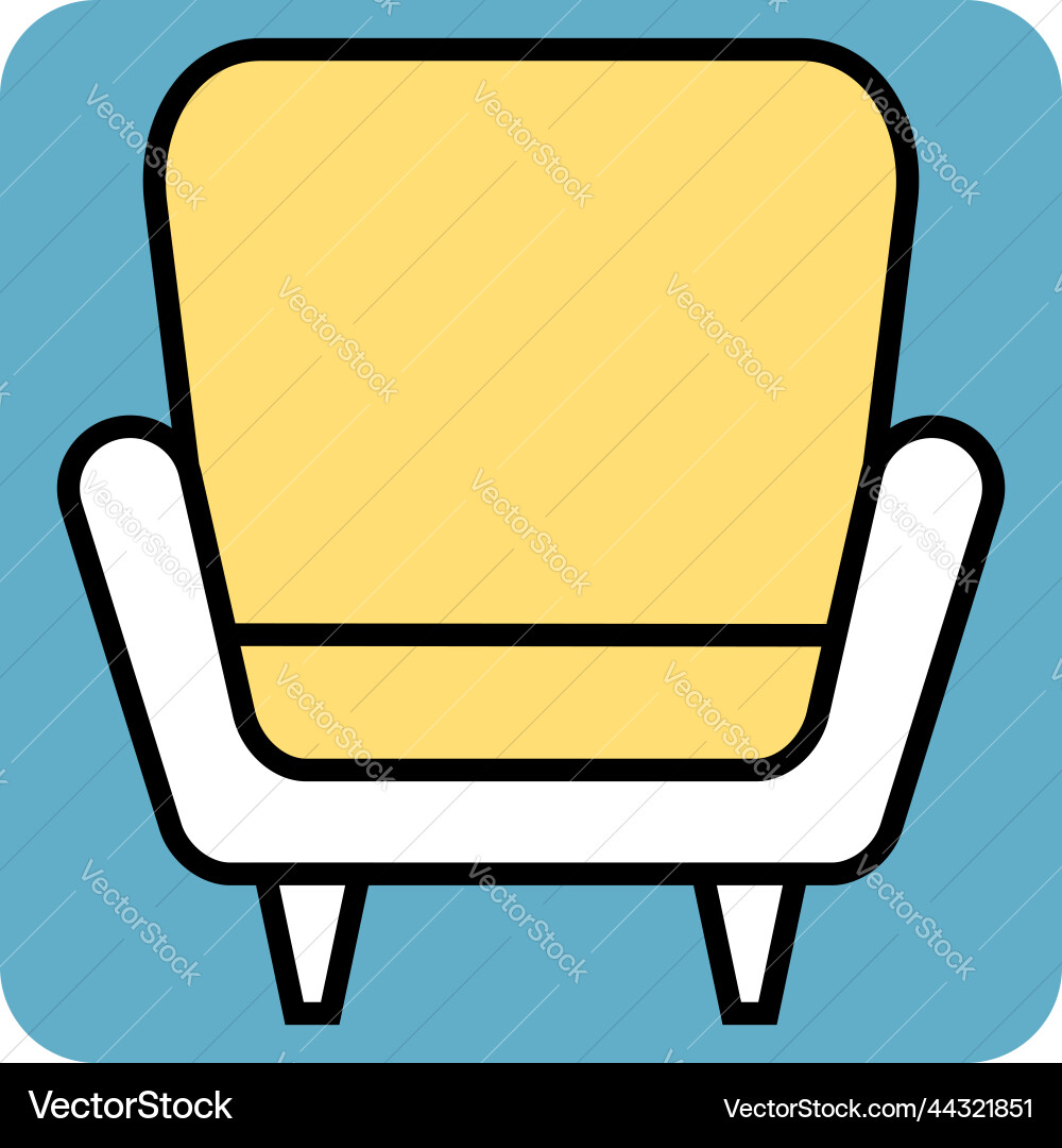 Yellow chair on a white background Royalty Free Vector Image