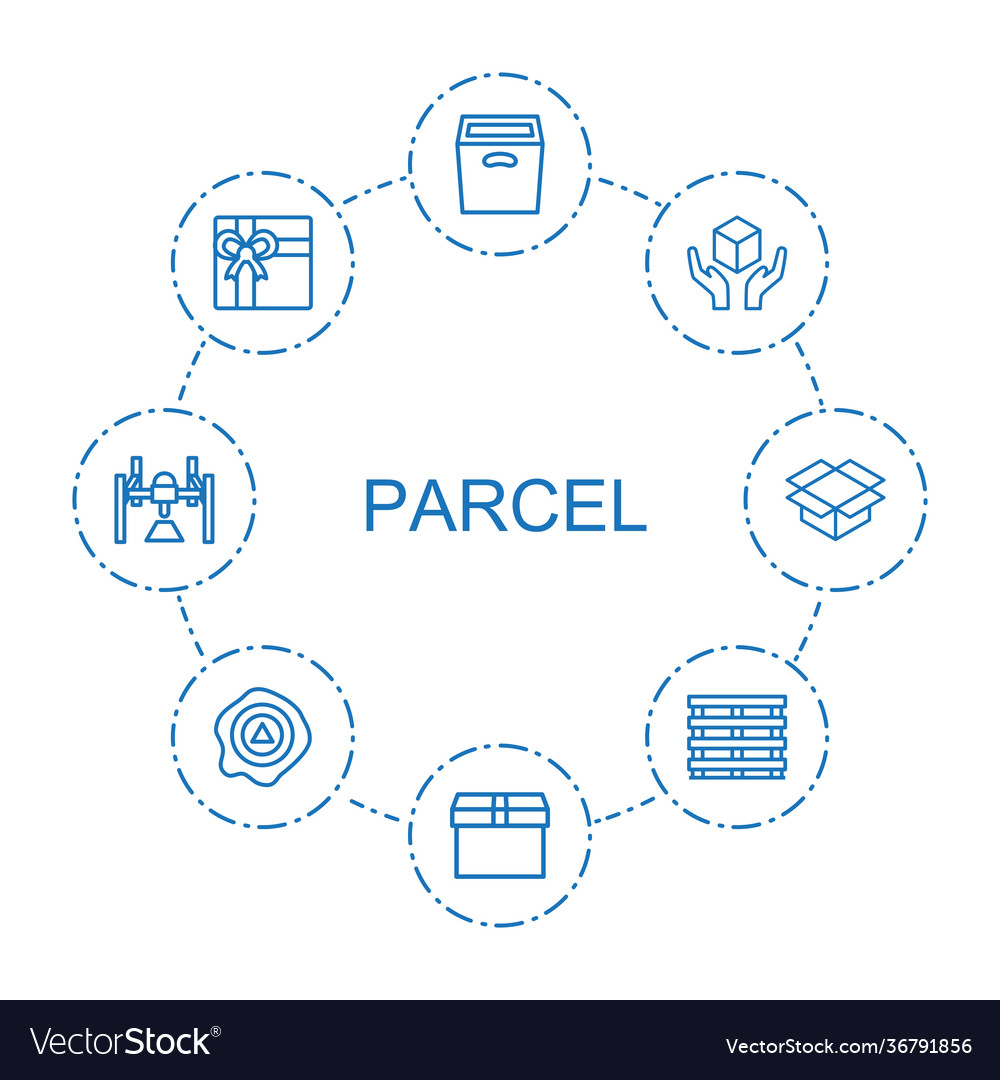 8 parcel icons Royalty Free Vector Image - VectorStock