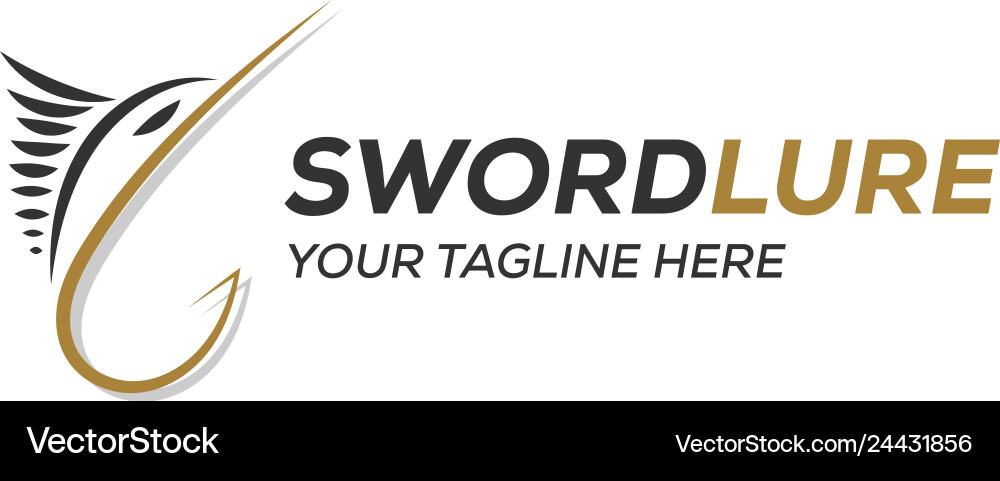 Bait lure fish hook logo design inspiration Vector Image