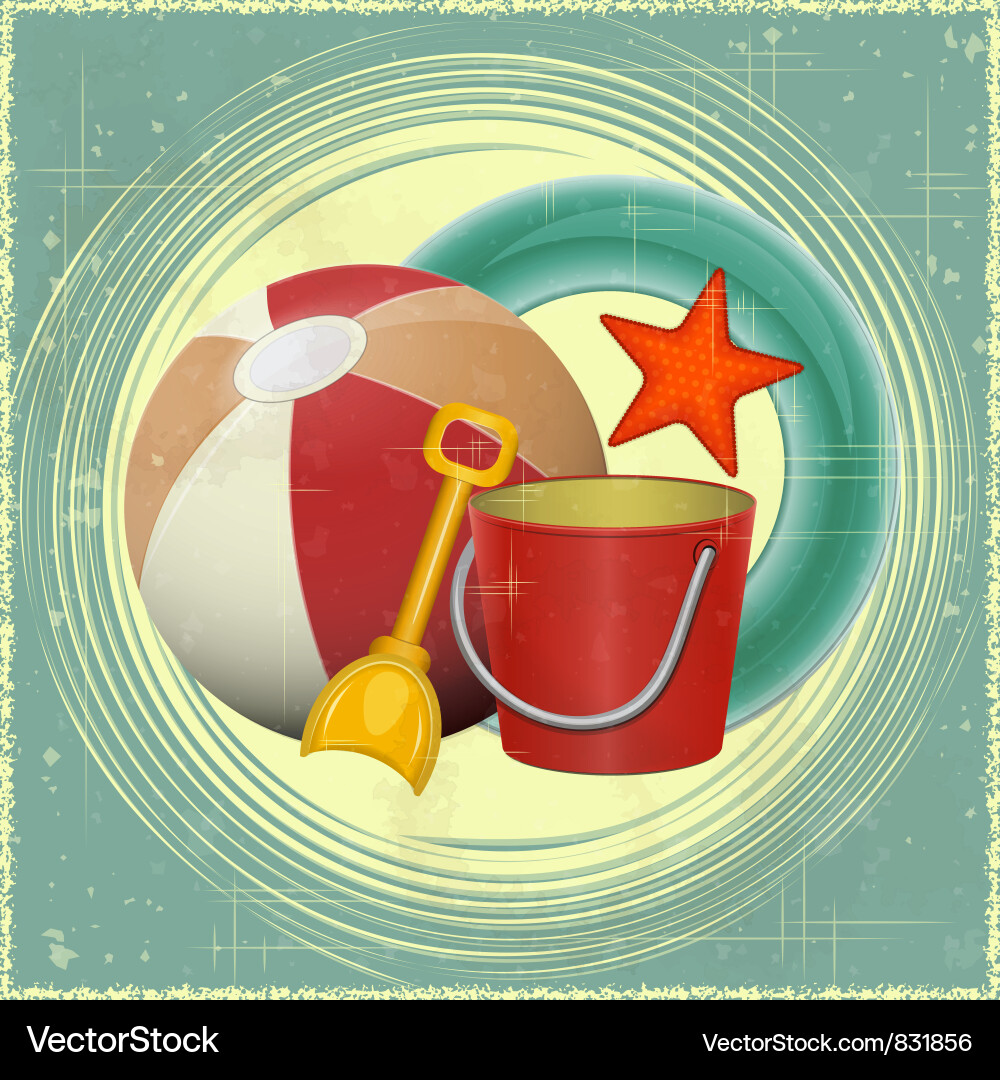 Beach toys Royalty Free Vector Image - VectorStock