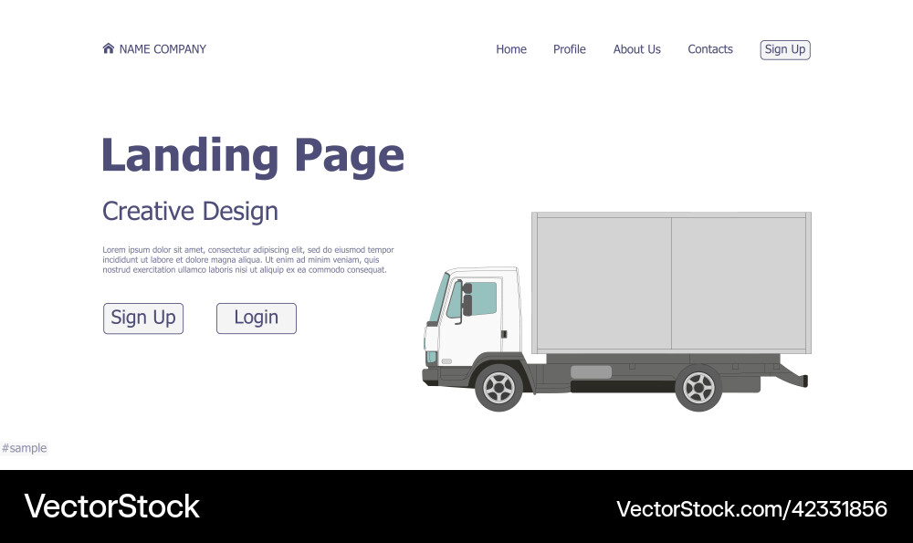 Concept design transport company website Vector Image