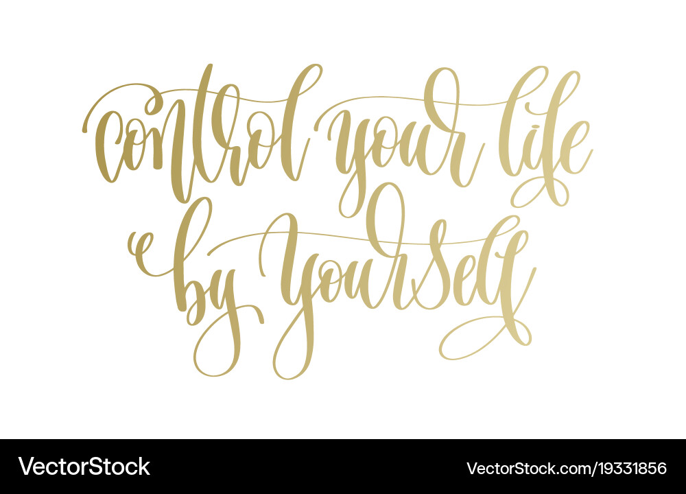 Control your life by yourself - golden hand Vector Image
