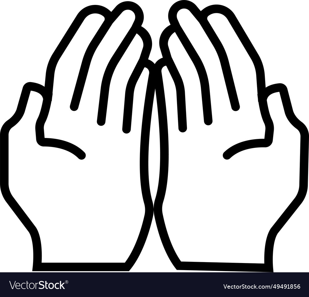 Dua hands icon muslim praying line Royalty Free Vector Image Dua hands icon muslim praying line Royalty Free Vector Image