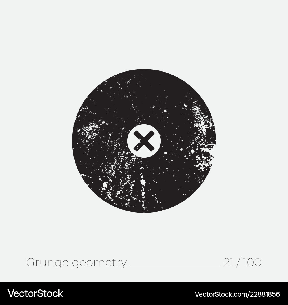 Geometric simple shape in grunge retro style Vector Image