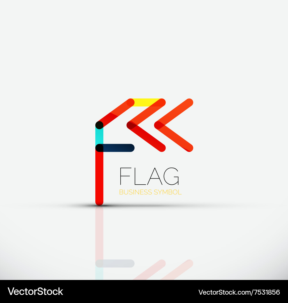 Logo flag abstract linear geometric business icon Vector Image