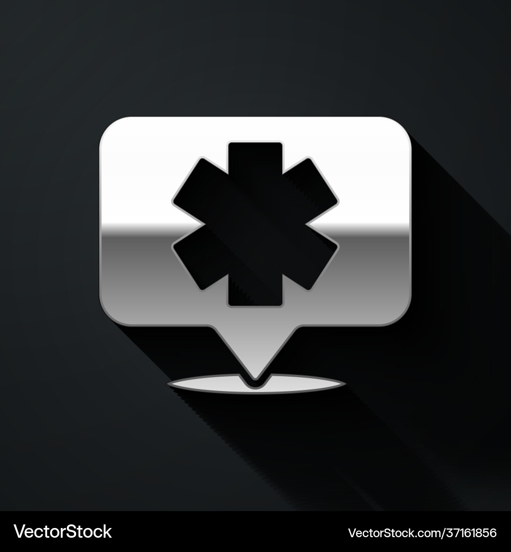 Silver medical symbol emergency - star Royalty Free Vector