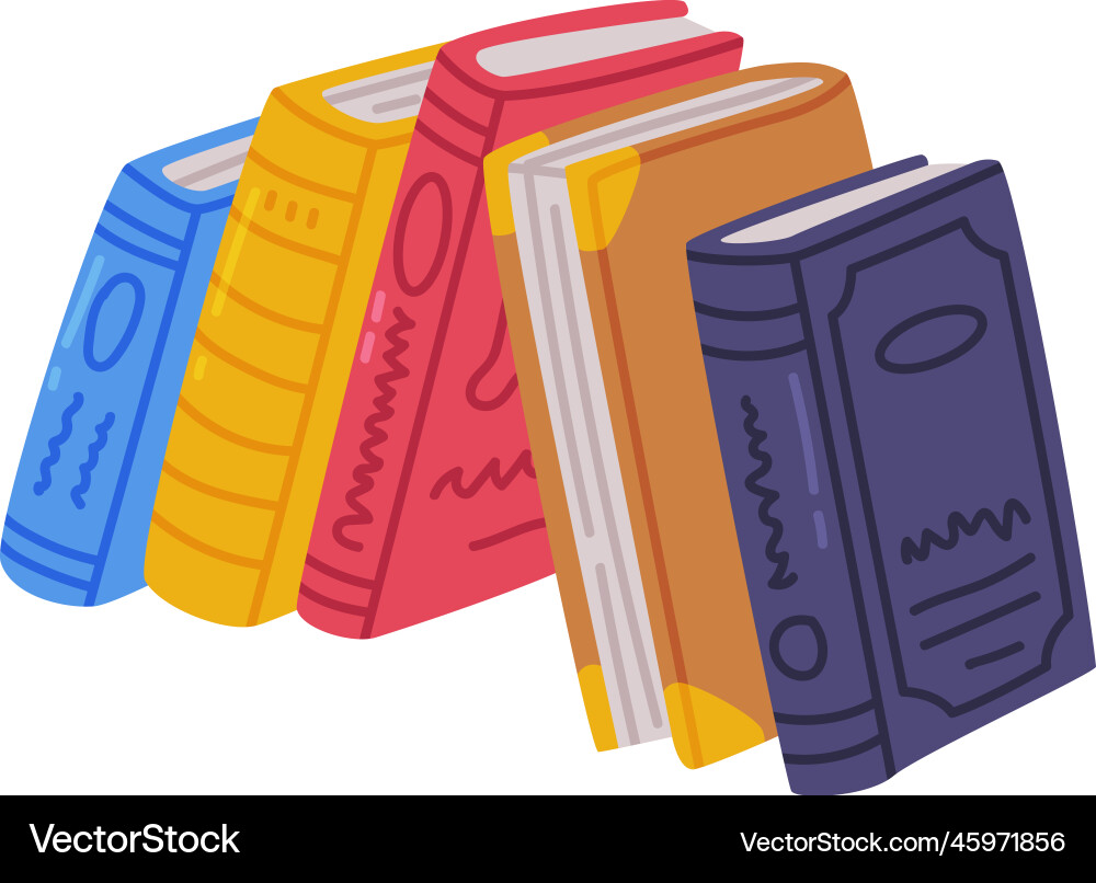 Stack of books textbooks pile school education Vector Image