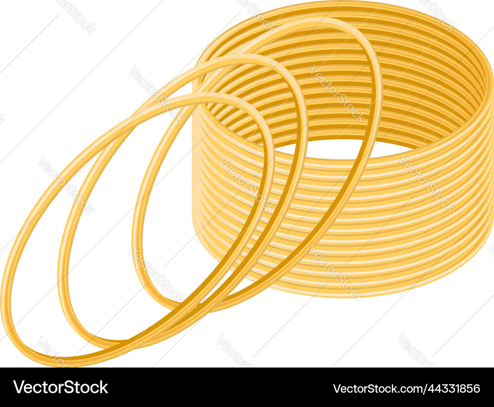 Yellow gold bracelets on a white background Vector Image
