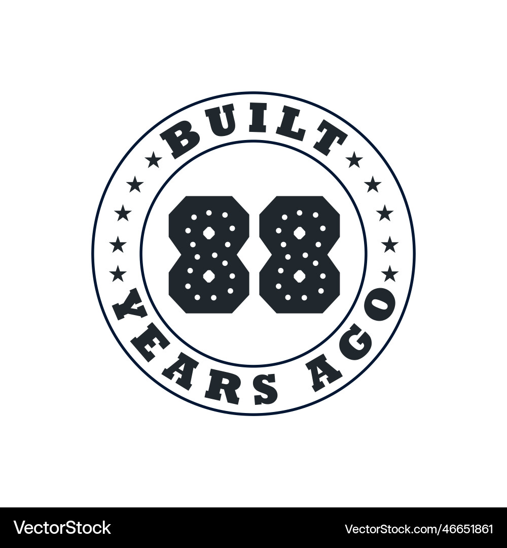 88 years birthday celebration built years ago Vector Image