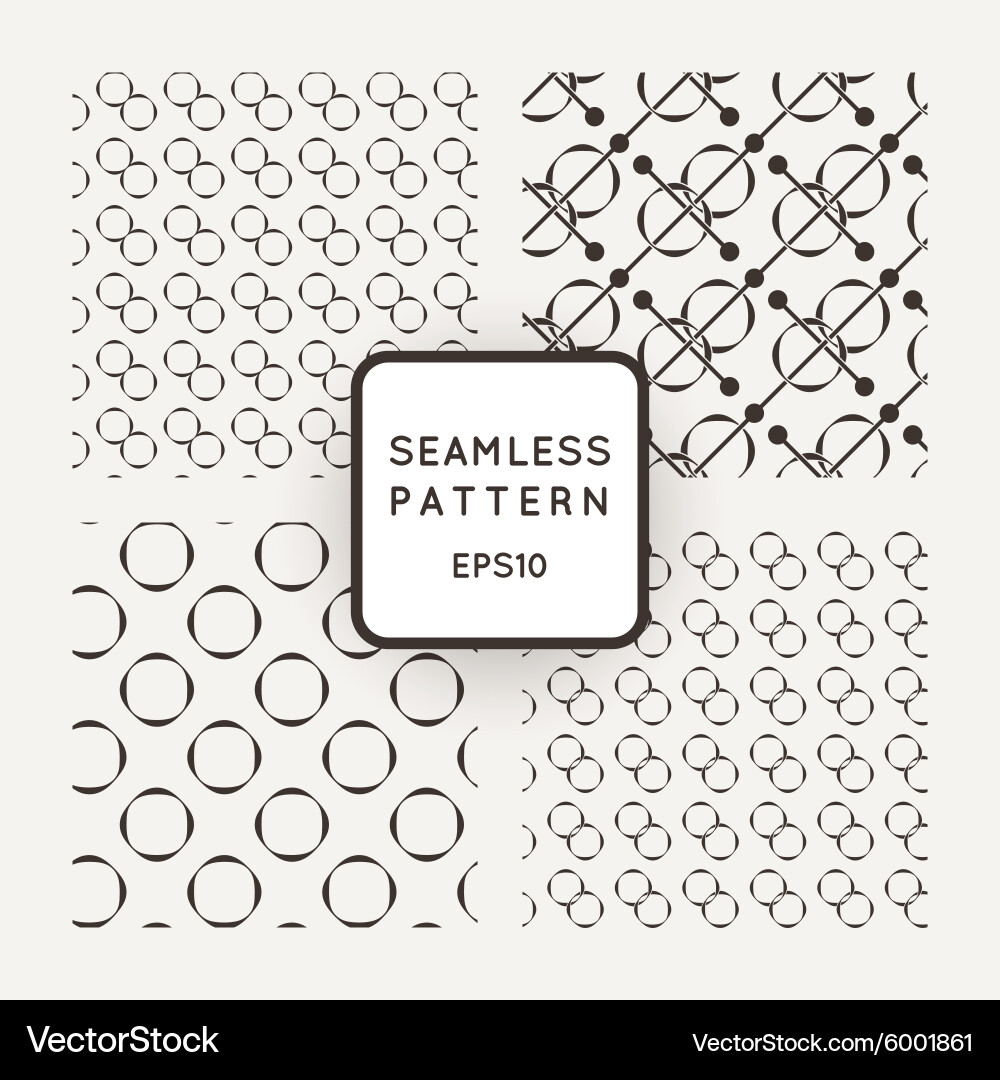 A set of four pattern of circles Royalty Free Vector Image