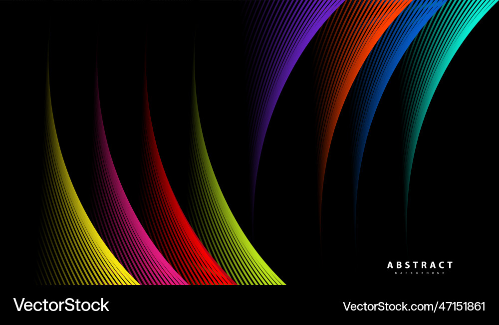 Abstract colorful wavy stripes background curved Vector Image