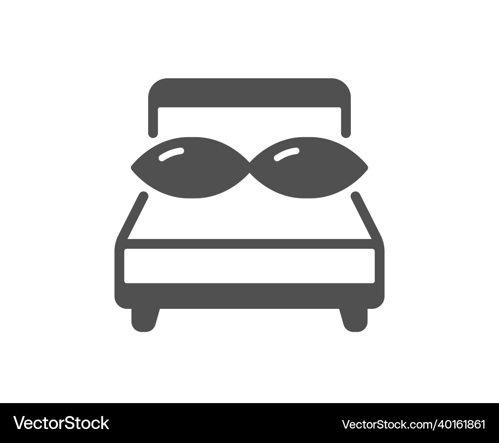 Bed pillows quality icon night sleep rest sign Vector Image