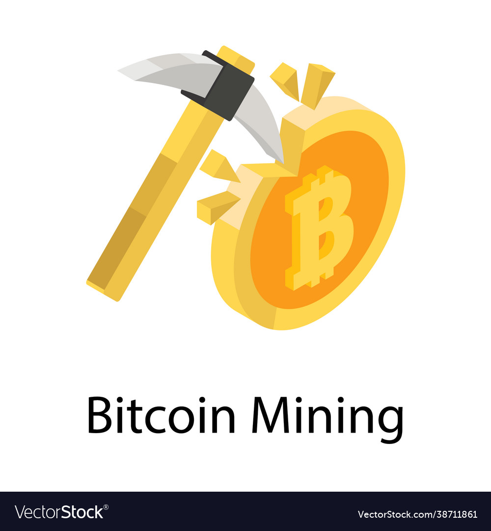 Bitcoin mining Royalty Free Vector Image - VectorStock