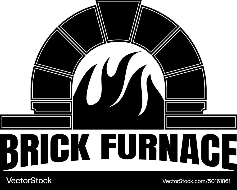 Brick furnace logo design art Royalty Free Vector Image