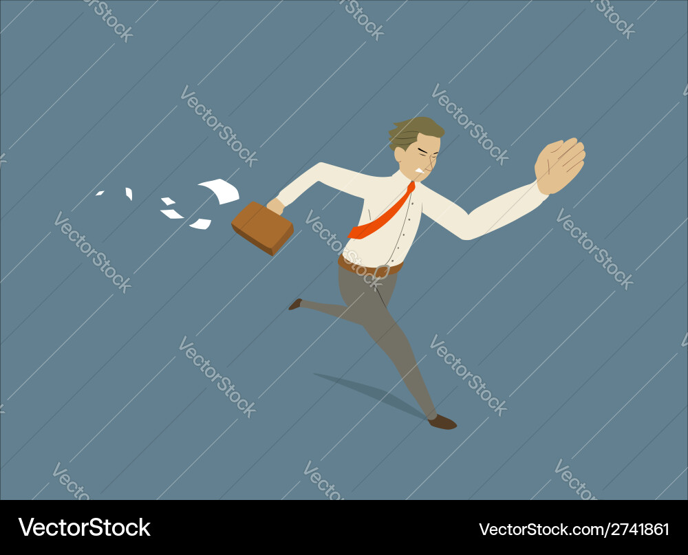 Businessman in a hurry Royalty Free Vector Image