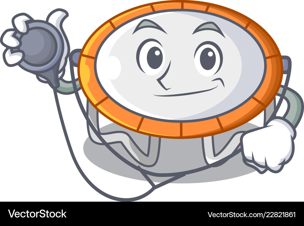 Doctor trampoline jumping shape cartoon realistic Vector Image