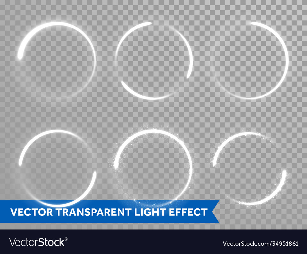 Light circle shine effect on transparent Vector Image