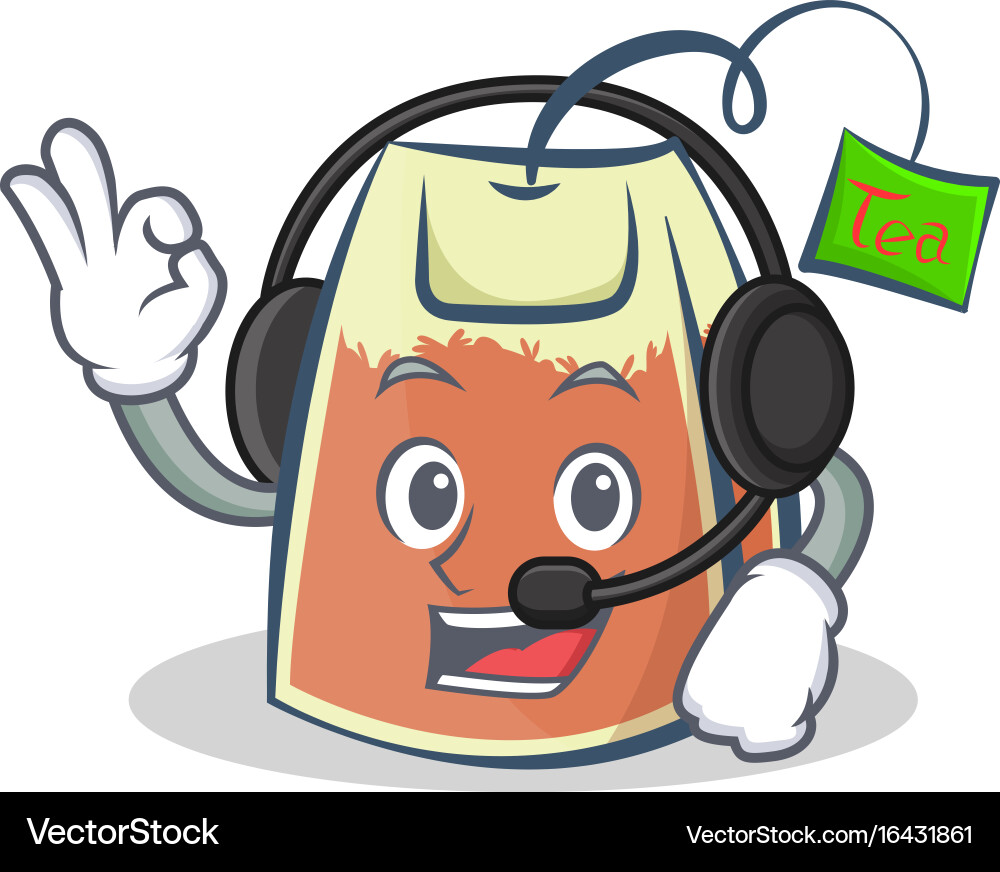 Tea bag character cartoon art Royalty Free Vector Image