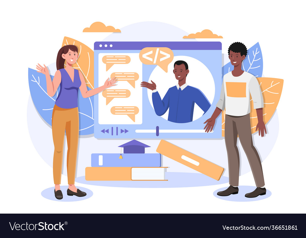 Webinar digital classroom online teaching concept Vector Image