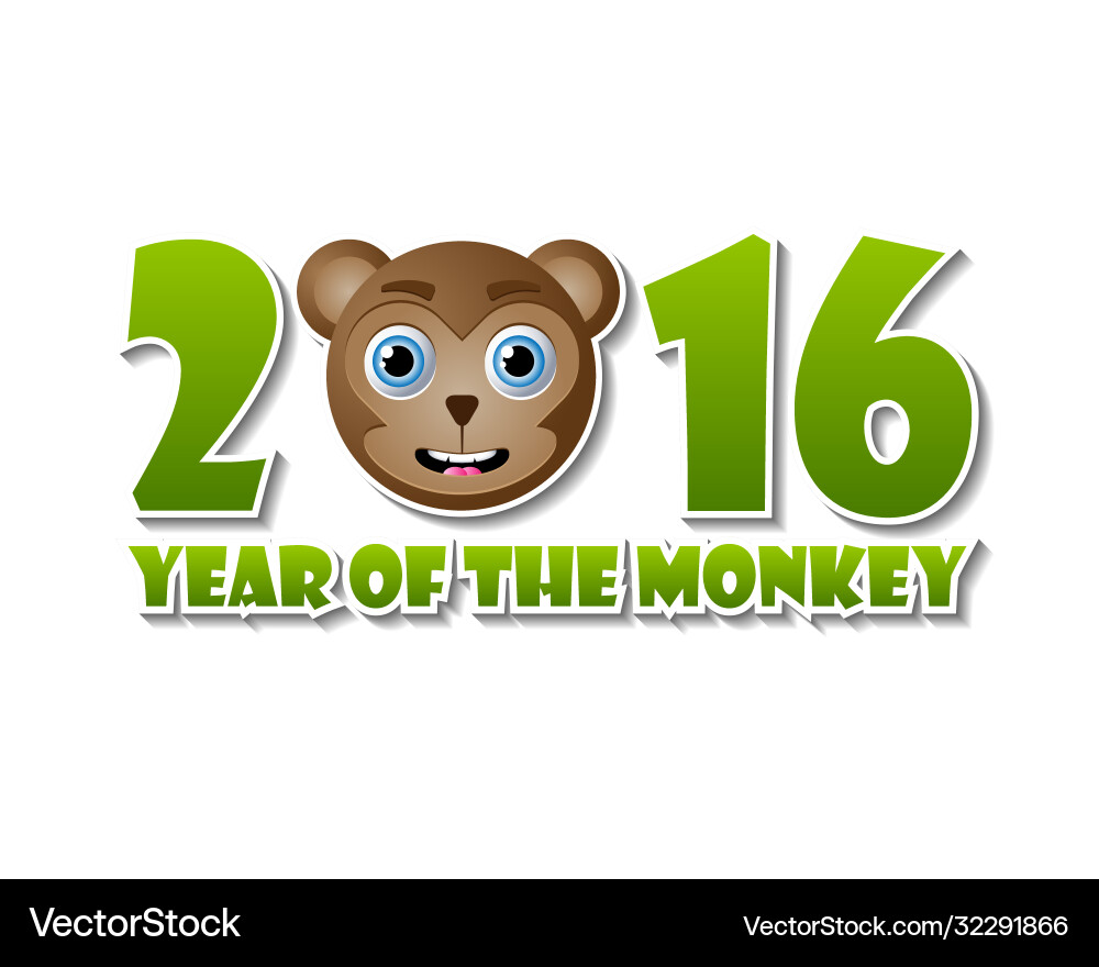2016 year monkey chinese new year animal Vector Image