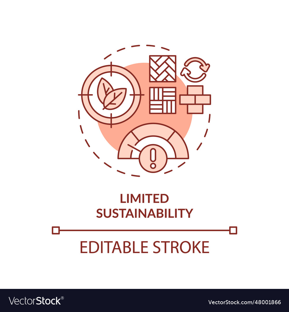 2d customizable limited sustainability line icon Vector Image 2d customizable limited sustainability line icon Vector Image