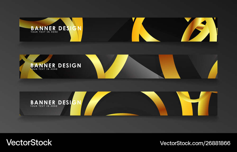 Abstract circle banner fancy golden Royalty Free Vector