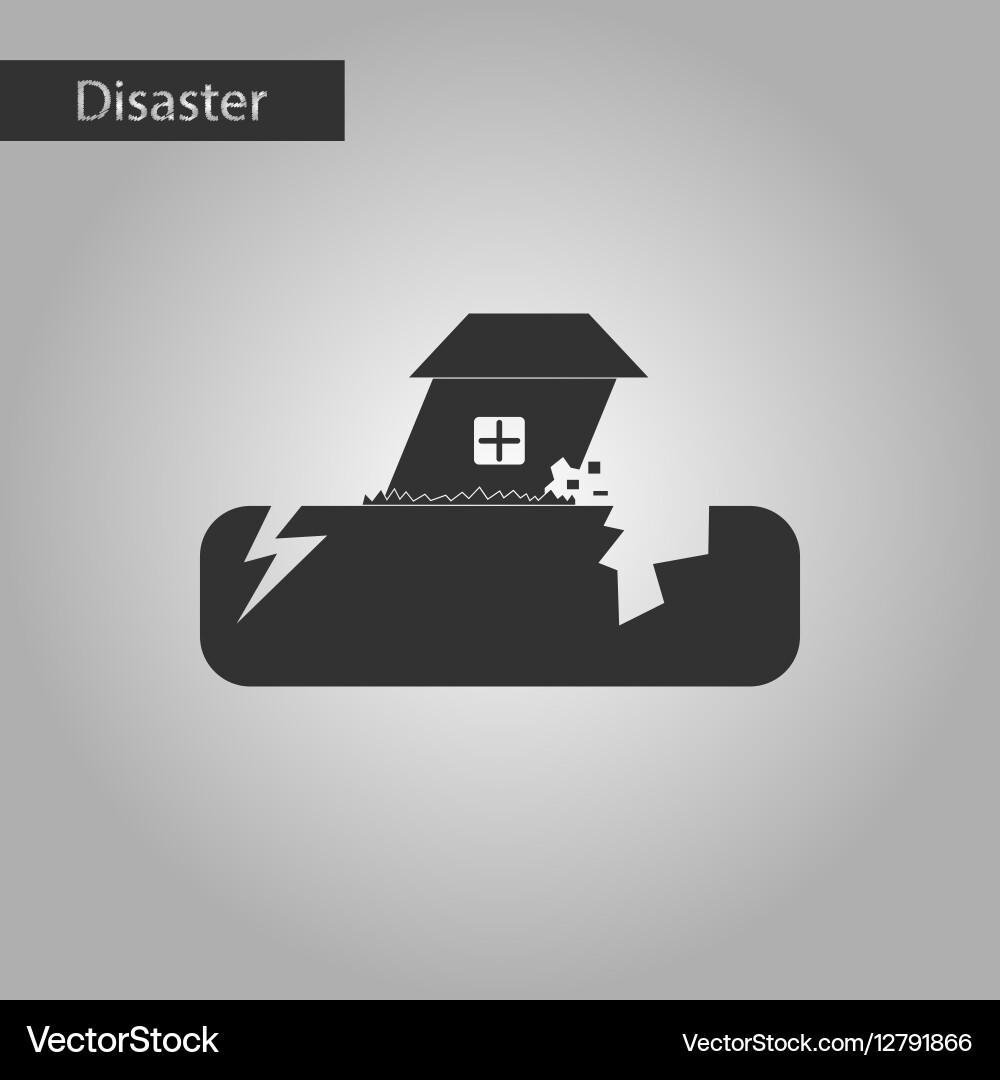 Black and white style icon natural disaster Vector Image