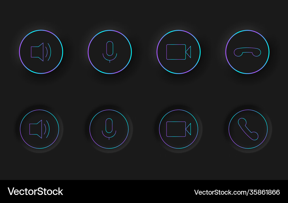 Black buttons in neomorphism design style Vector Image
