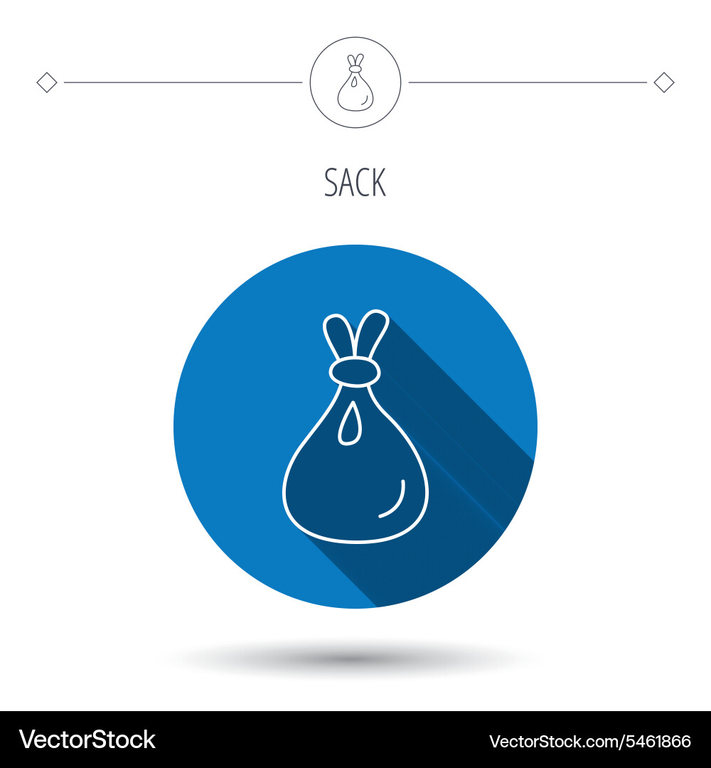 Burlap sack icon textile bag sign Royalty Free Vector Image