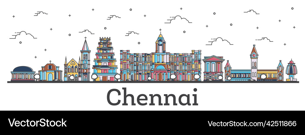 Chennai city outline Royalty Free Vector Image