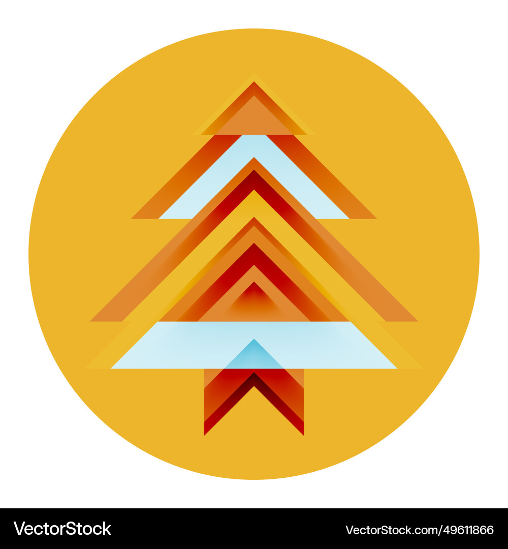 Christmas tree abstract geometric triangles new Vector Image