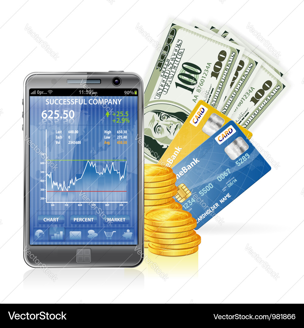 Financial concept - make money on internet Vector Image