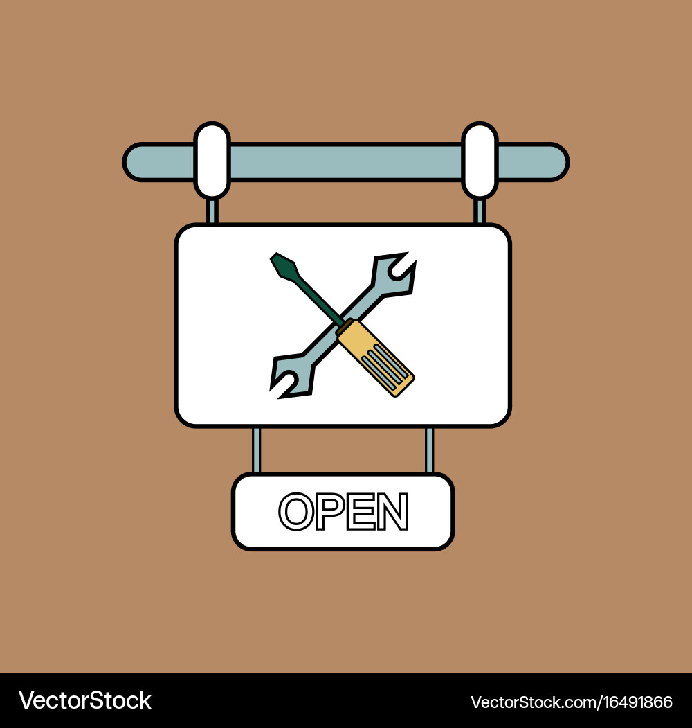 Flat icon design collection service station sign Vector Image