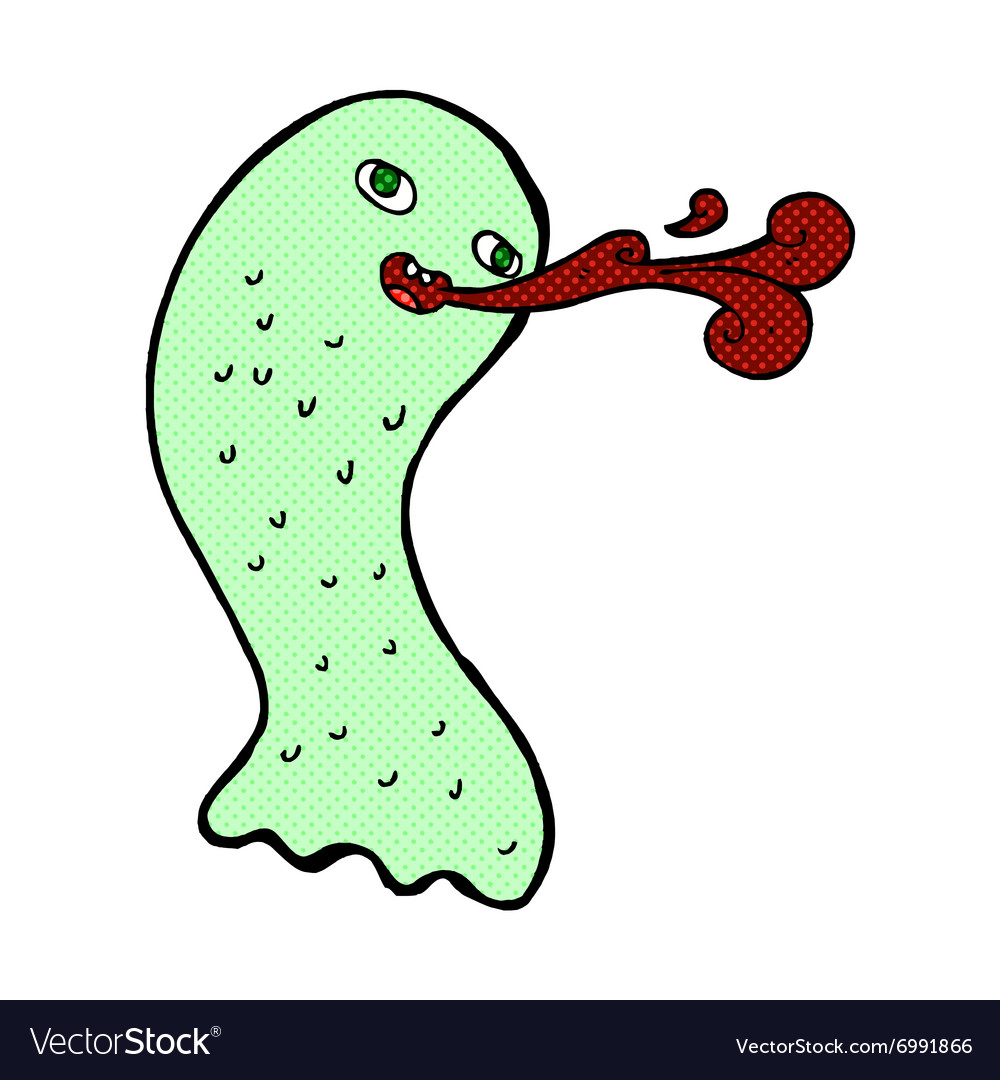 Funny comic cartoon ghost Royalty Free Vector Image