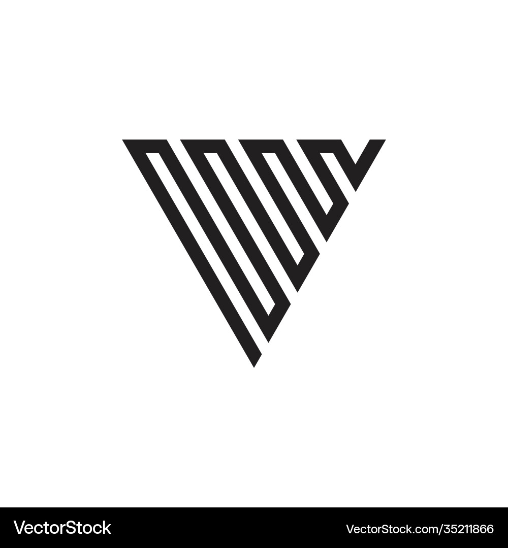 Letter v stripes geometric line logo Royalty Free Vector
