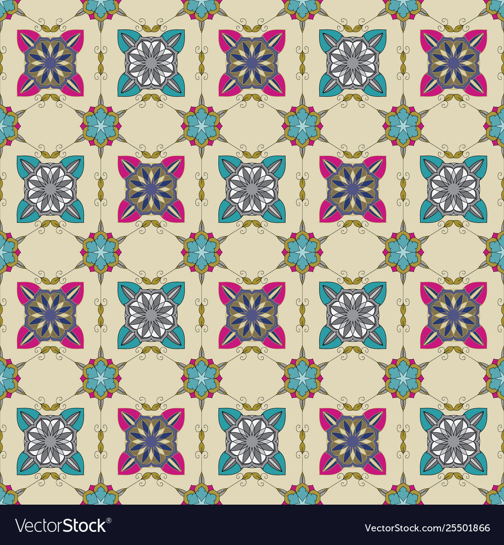 Ornate pattern with mandala elements Royalty Free Vector