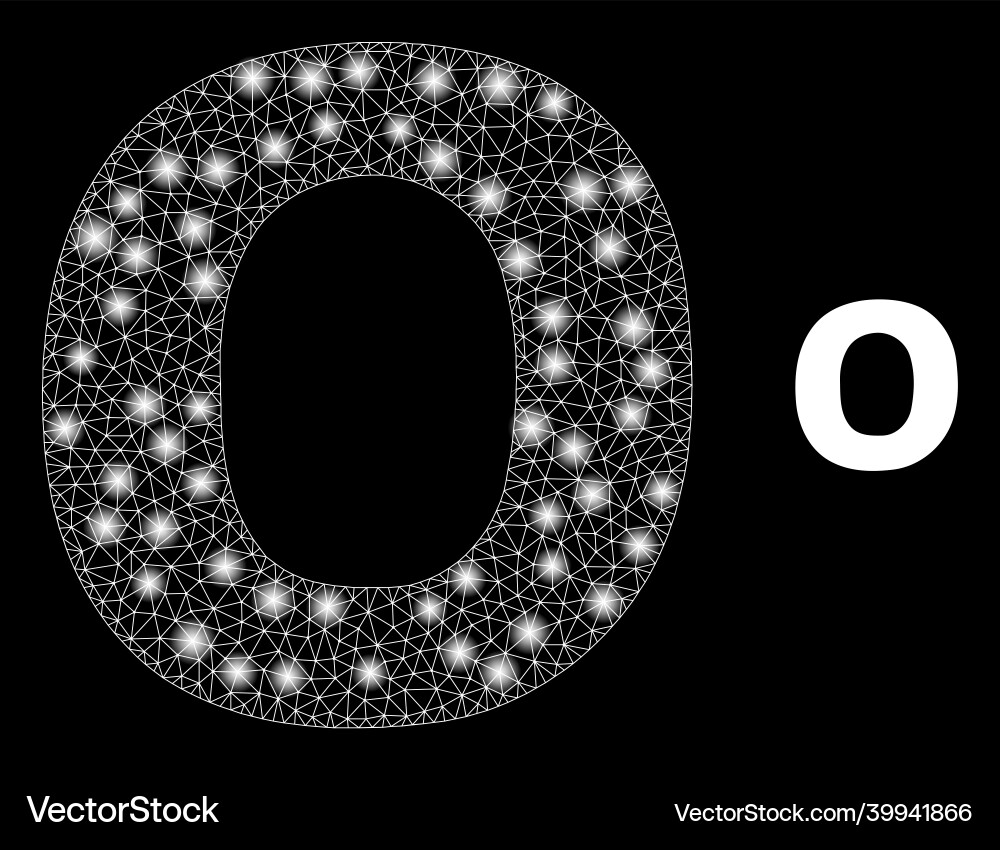 Polygonal 2d mesh omicron greek lowercase symbol Vector Image