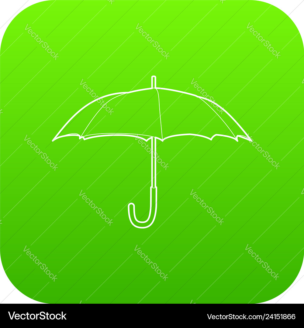 Protection umbrella icon green Royalty Free Vector Image