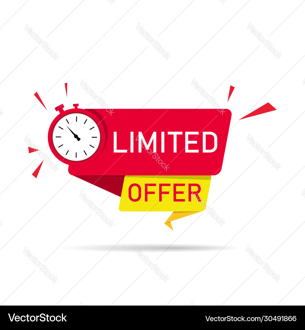 Red and yellow banners limited offer Royalty Free Vector
