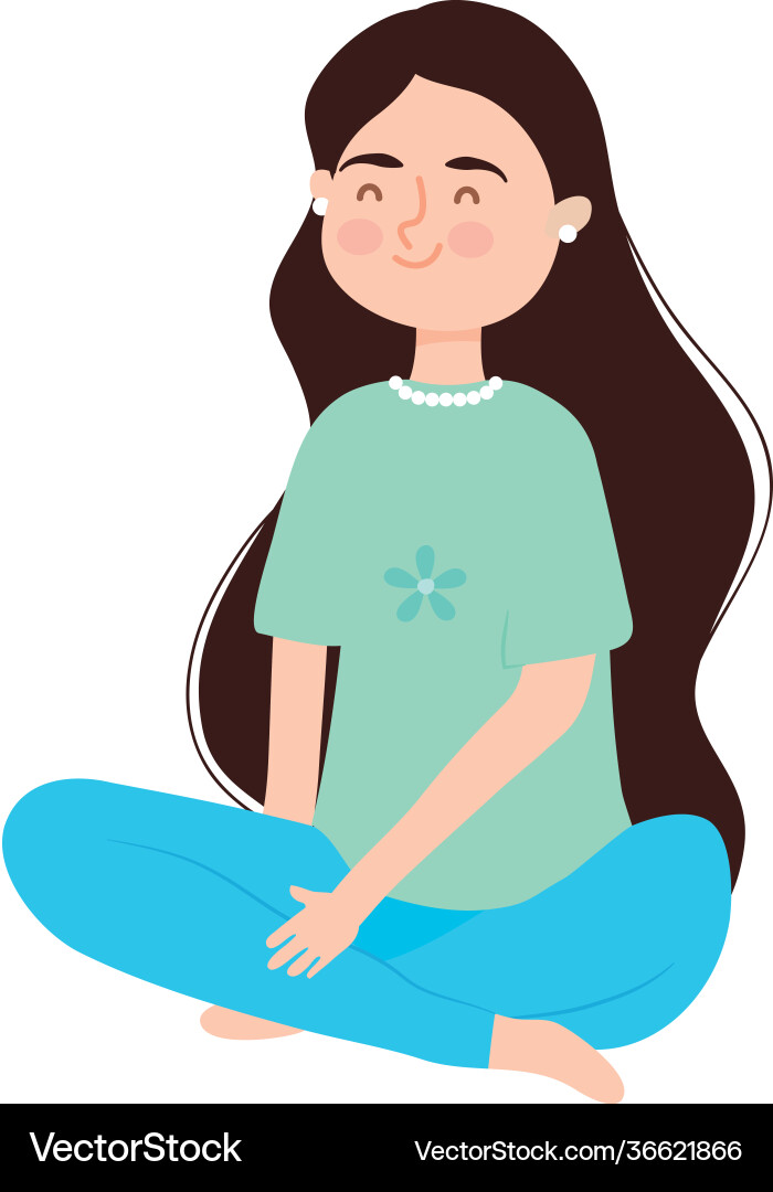 Relaxed woman sitting Royalty Free Vector Image