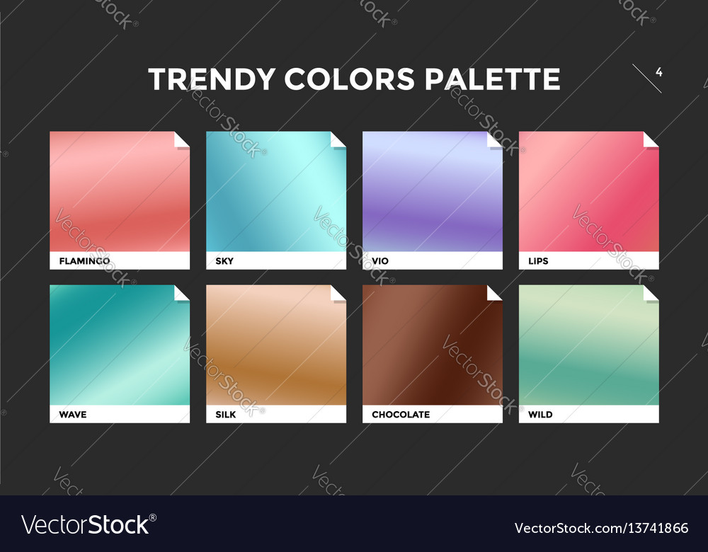 Set colorful trendy gradient template Royalty Free Vector