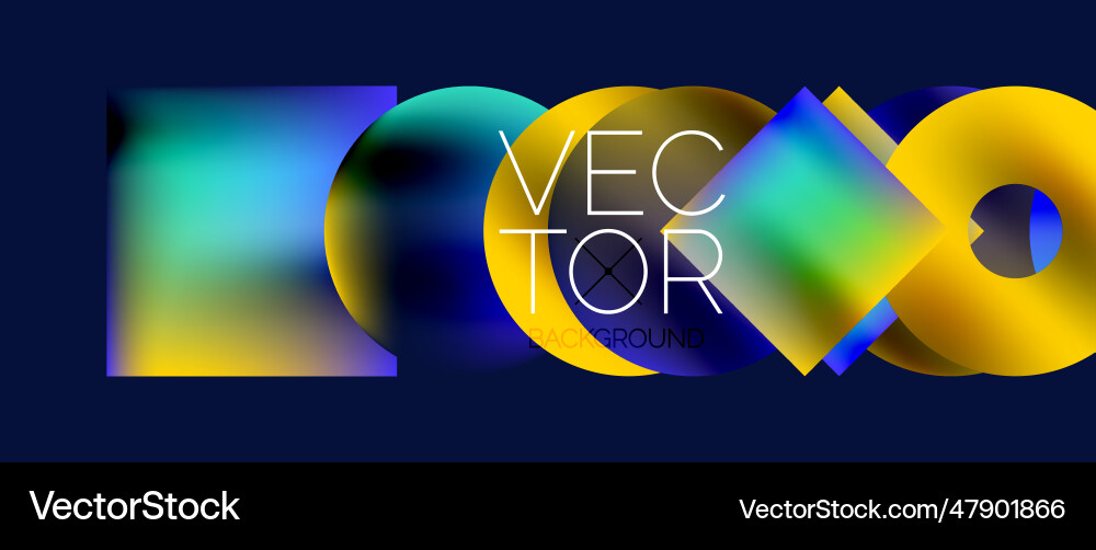 Squares and circles design fluid color gradients Vector Image