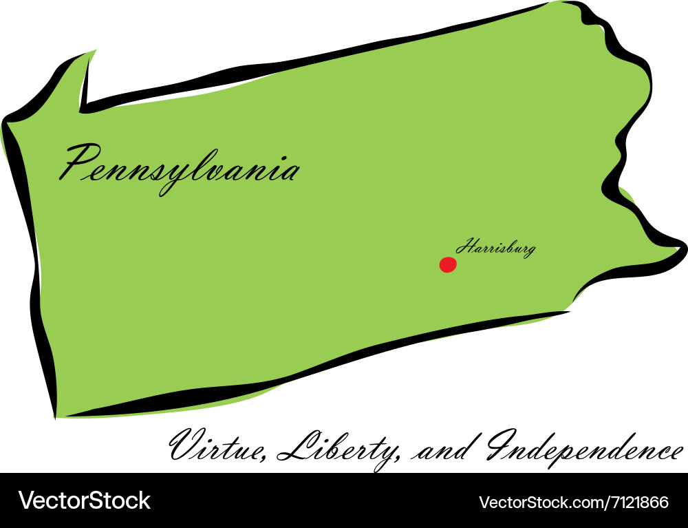 State of pennsylvania Royalty Free Vector Image