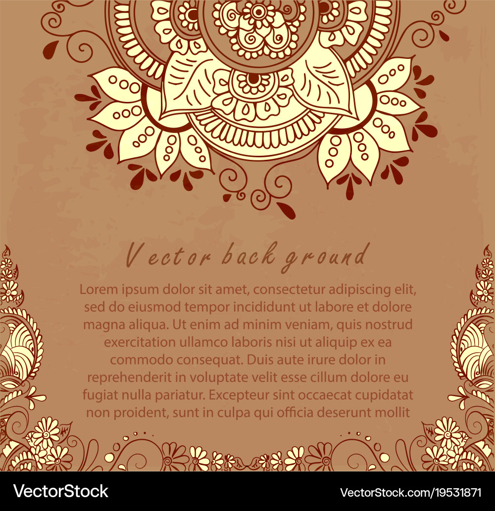 Abstract pattern of a tattoo henna Royalty Free Vector Image