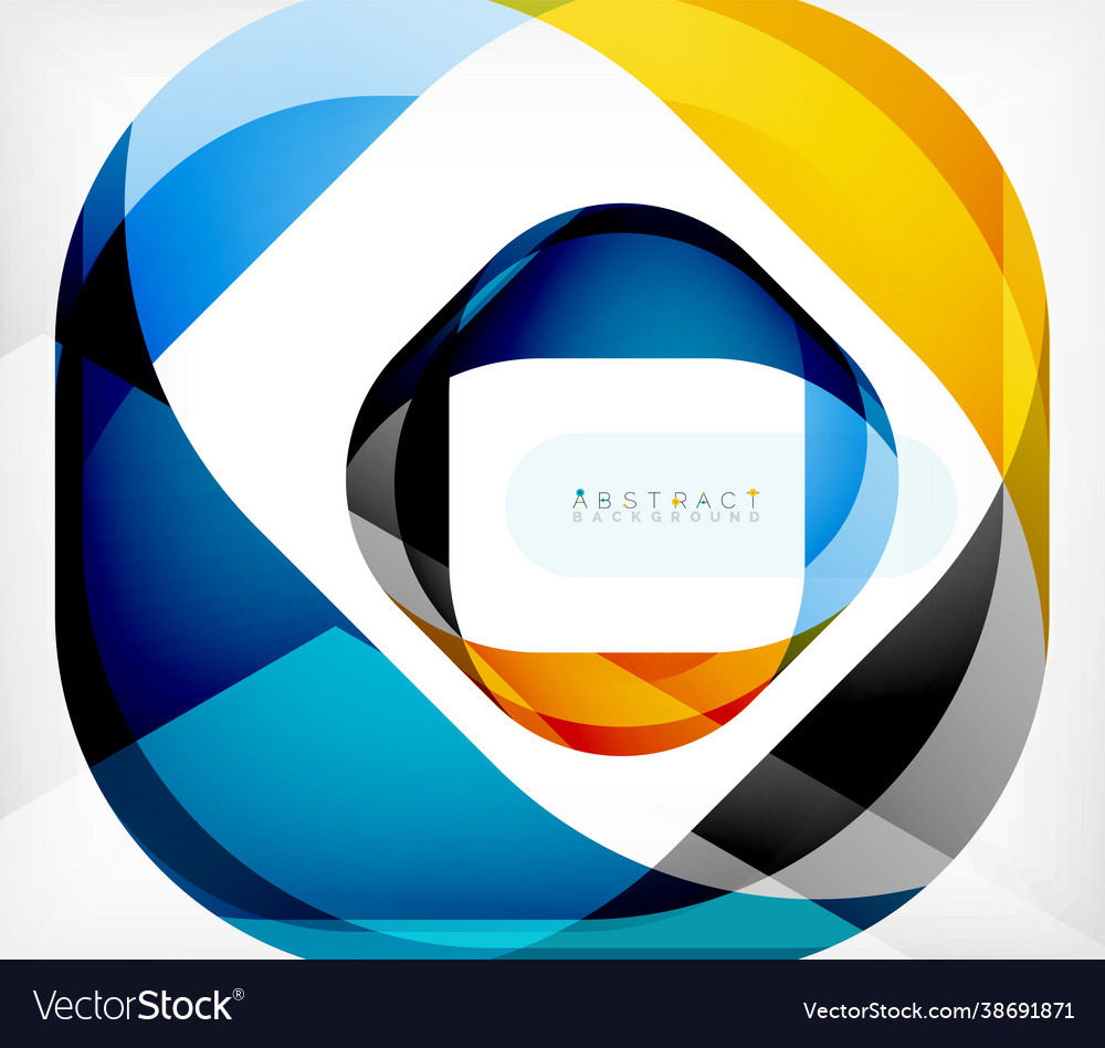 Abstract square shape with overlapping waves Vector Image