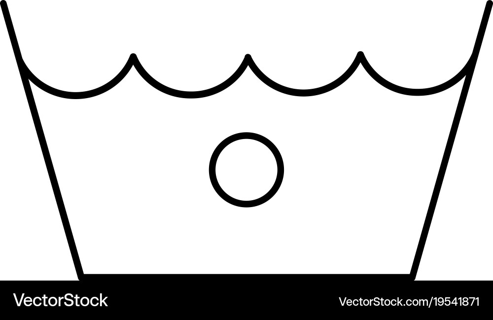 Cold washing laundry symbol line icon black Vector Image