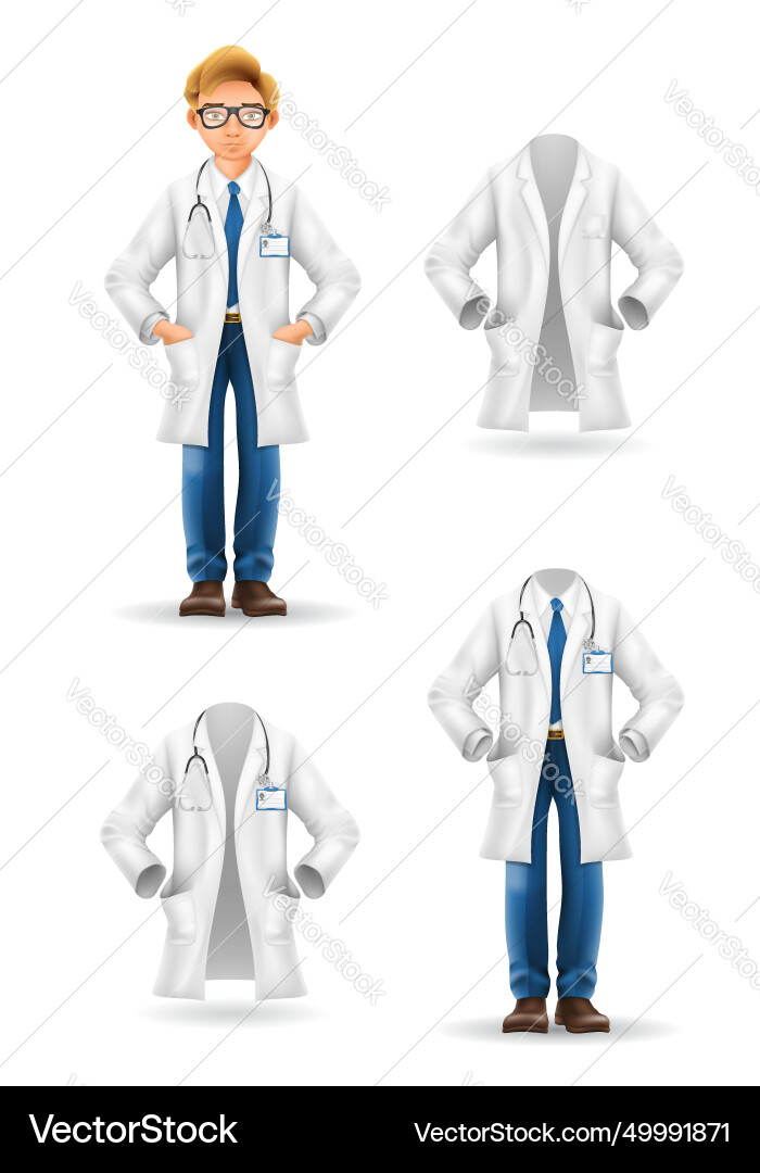 Doctor in a robe uniform work clothes Royalty Free Vector