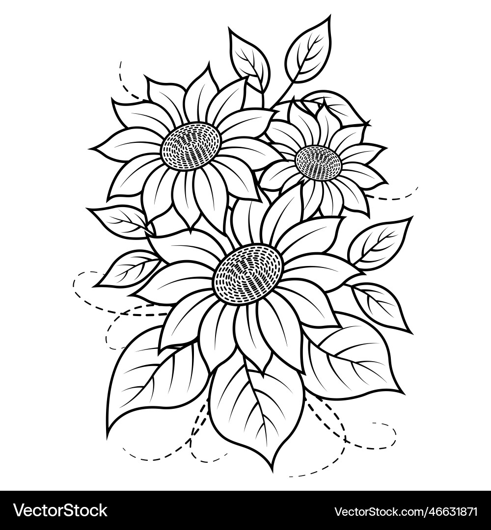 Floral coloring pages coloring background Vector Image