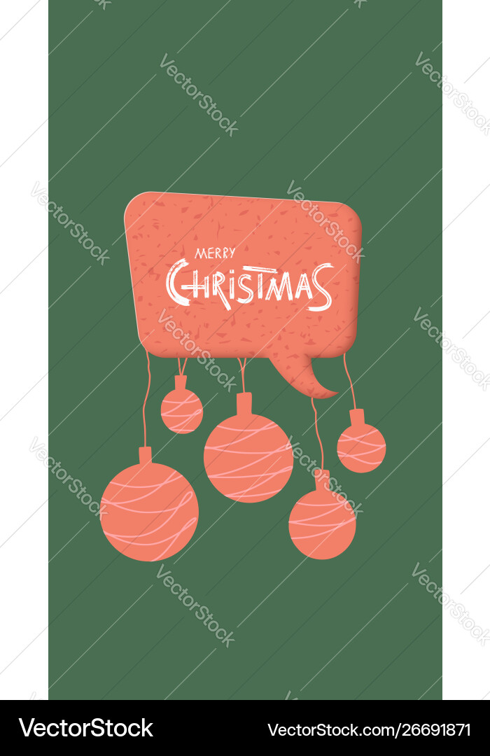 Merry christmas story post with hand drawn text Vector Image